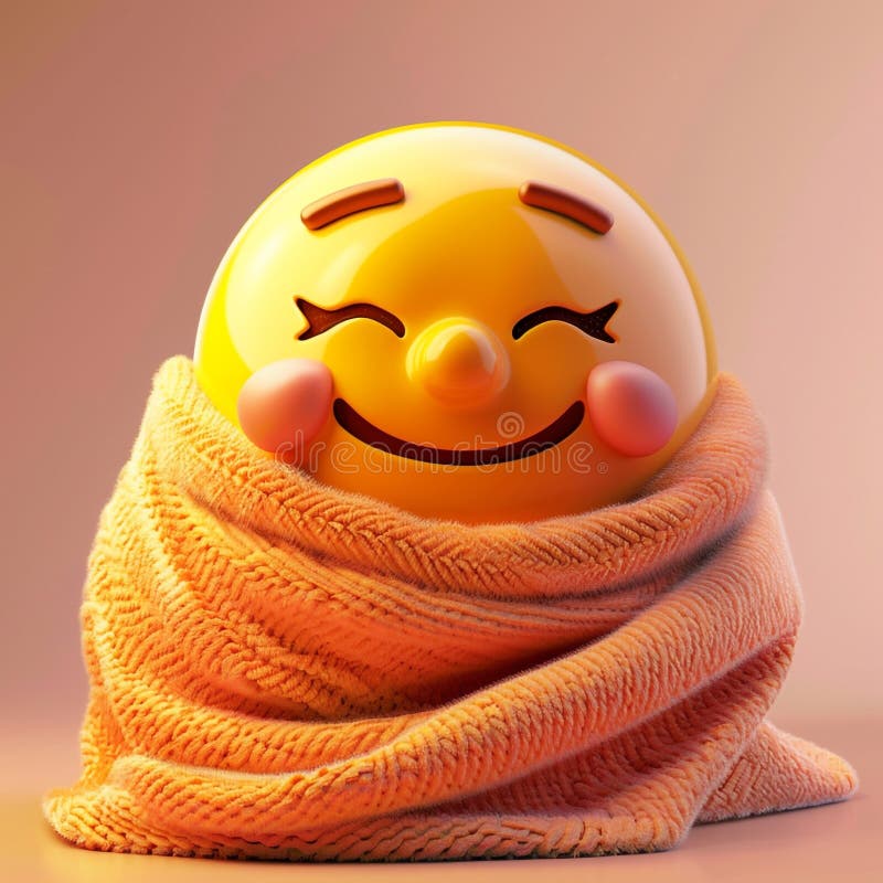 Smiley Face Using Blanket for Warmth Stock Illustration - Illustration ...