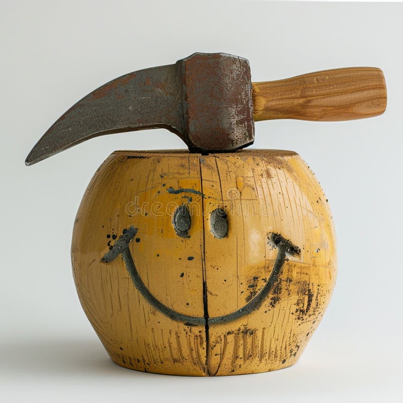 Smiley Face Using Hammer To Build Project Stock Illustration ...