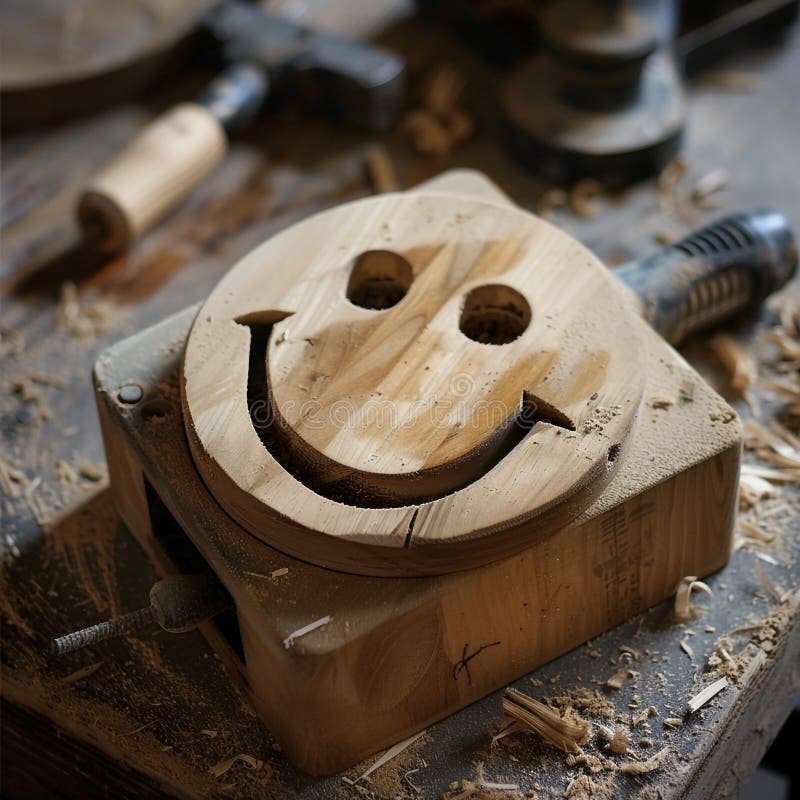 Smiley Face Using Sander To Smooth Surfaces Stock Illustration ...