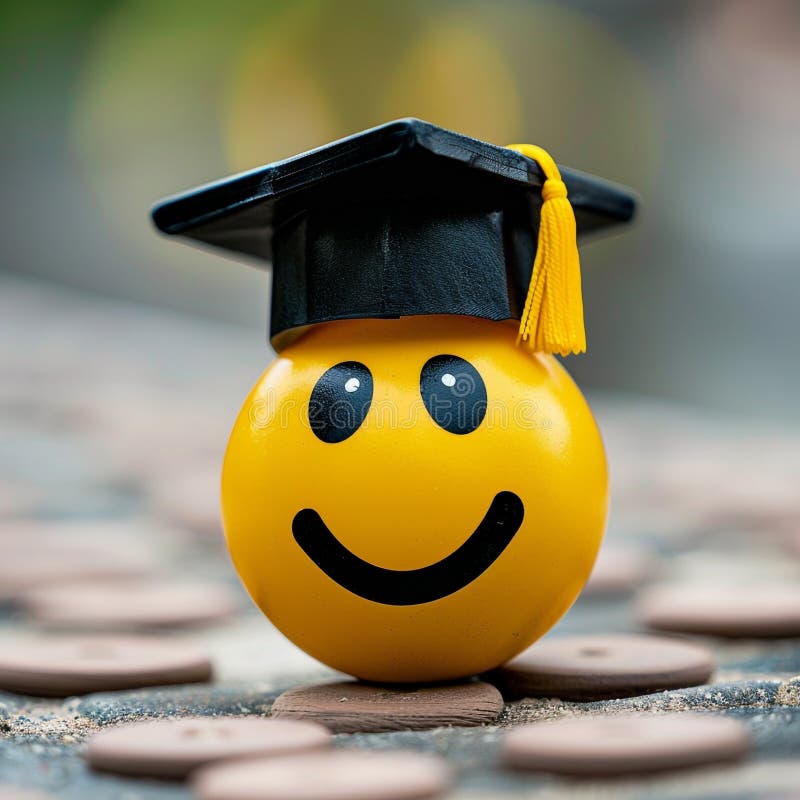 Smiley Face Wearing Graduation Cap at Graduation Ceremony Stock ...