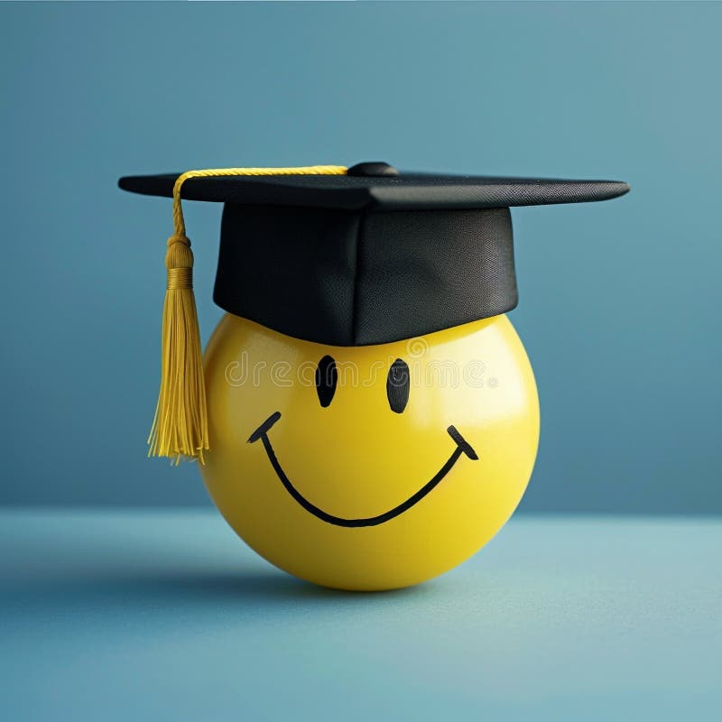 Smiley Face Wearing Graduation Cap at Graduation Ceremony Stock ...