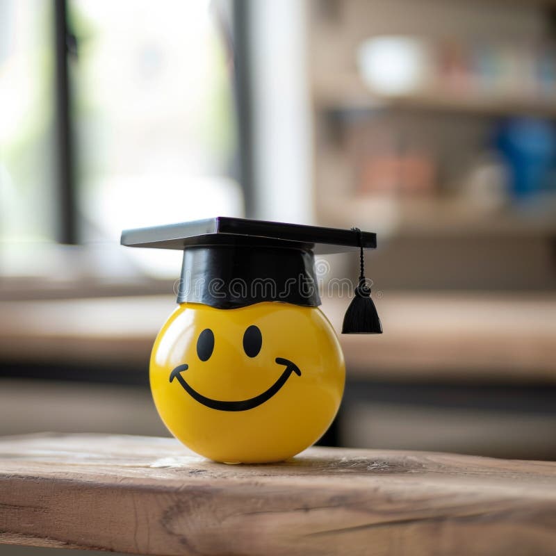 Smiley Face Wearing Graduation Cap at Graduation Ceremony Stock ...