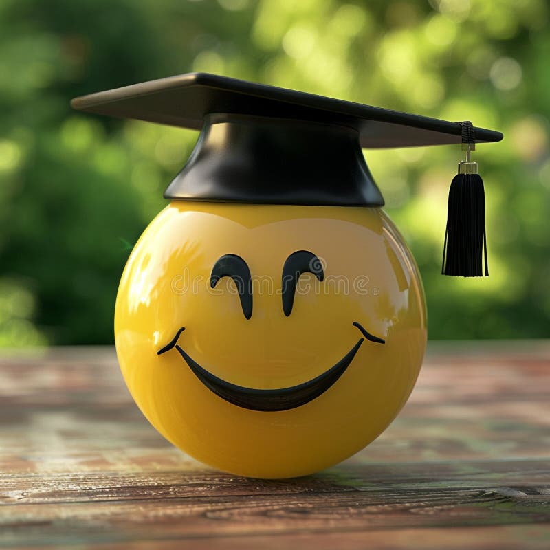Smiley Face Wearing Graduation Cap at Graduation Ceremony Stock ...