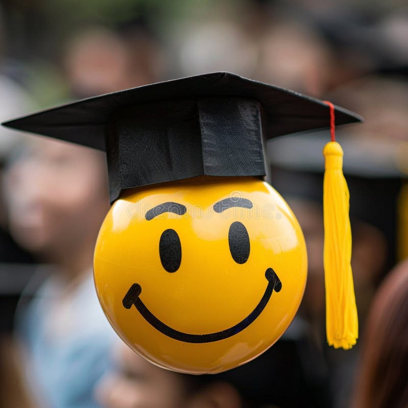Smiley Face Wearing Graduation Cap at Graduation Ceremony Stock ...