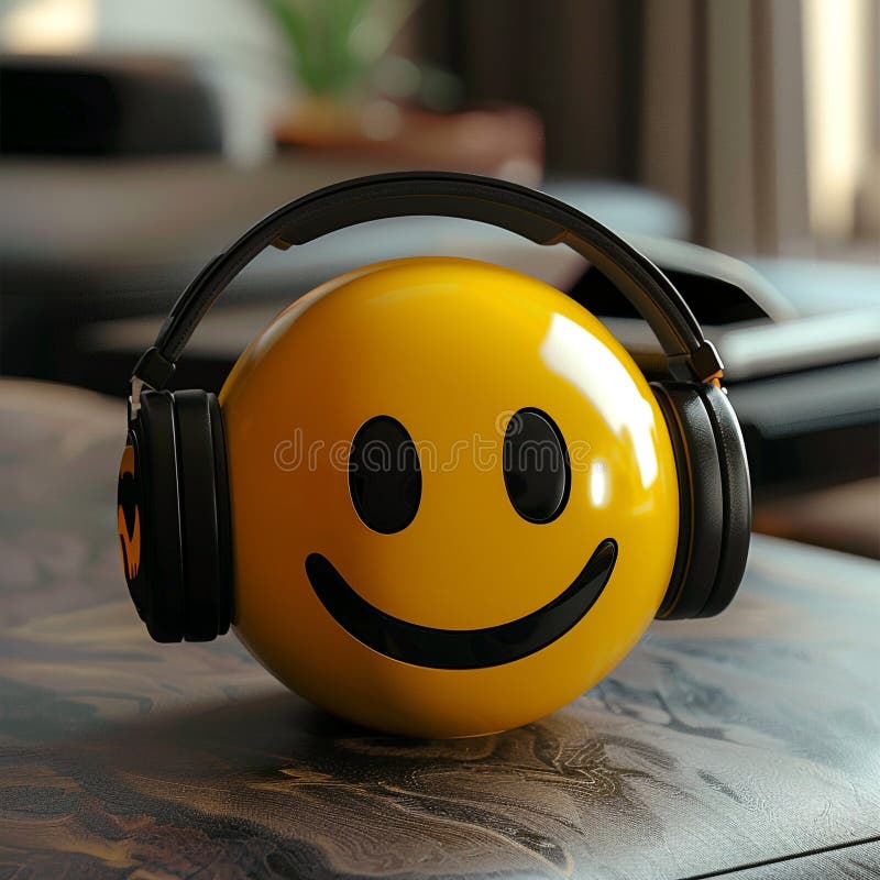 Smiley Face Wearing Headset Gaming Online Stock Illustration ...