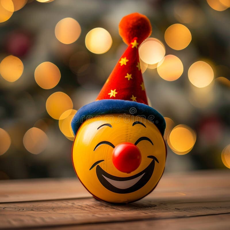 Smiley Face Wearing Jester Hat Entertaining Crowd Stock Illustration ...