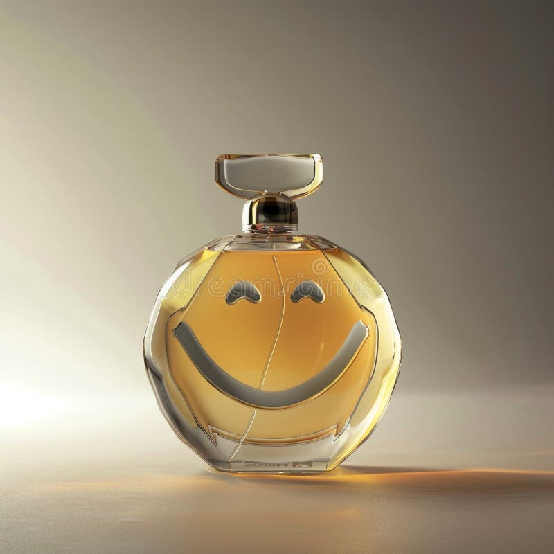 Smiley Face Wearing Perfume Smelling Good Stock Illustration ...