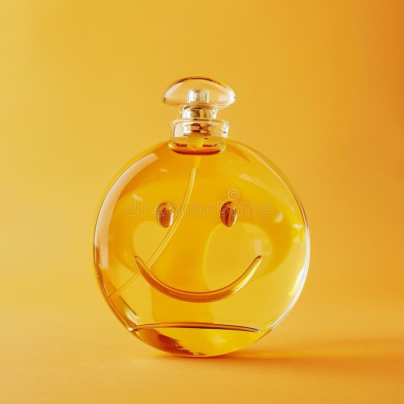 Smiley Face Wearing Perfume Smelling Good Stock Illustration ...