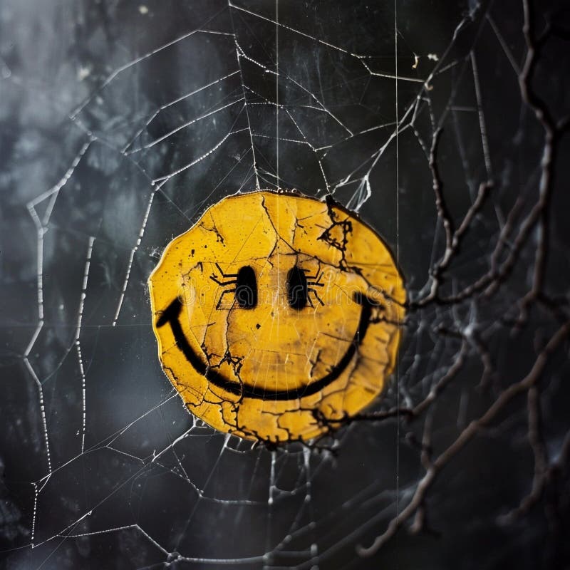 Smiley Face Weaving Spider Web Stock Illustration - Illustration of ...