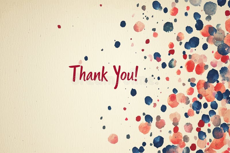 Thank You! in Bold Script on Muted Beige Background with Confetti Dots ...