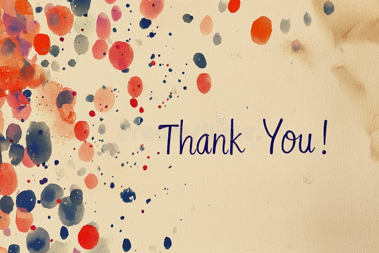 Thank You! in Bold Script on Muted Beige Background with Confetti Dots ...