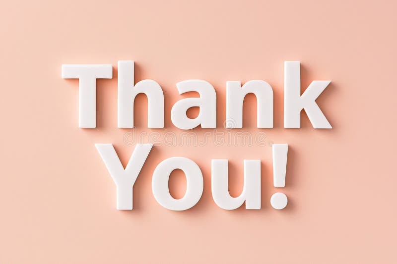 Thank You Text on Light Peach Background Stock Illustration ...