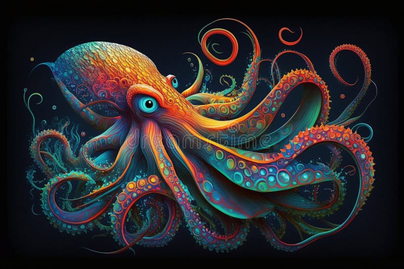 Trippy Octopus Stock Illustrations – 36 Trippy Octopus Stock ...