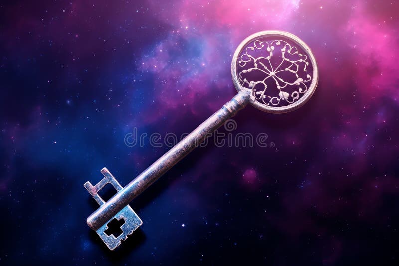 Cosmic Key Fantasy Sky Night Gazing Stock Illustration - Illustration ...