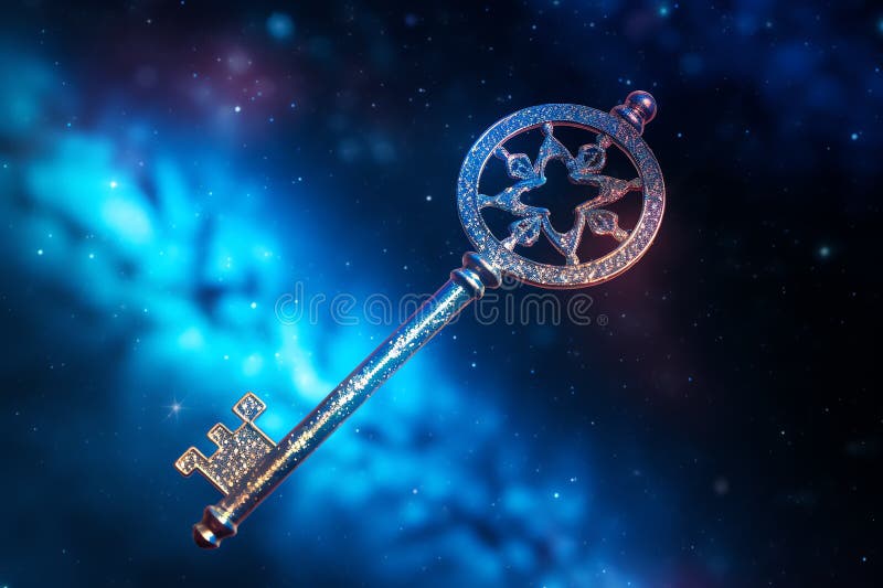 Cosmic Key Fantasy Sky Night Gazing Stock Illustration - Illustration ...