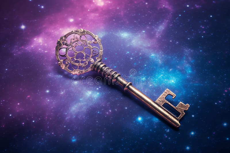 Cosmic Key Fantasy Sky Night Gazing Stock Illustration - Illustration ...