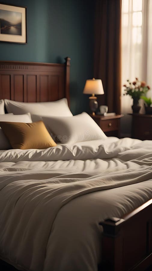 A cosy bedroom setting stock illustration. Illustration of apartment ...