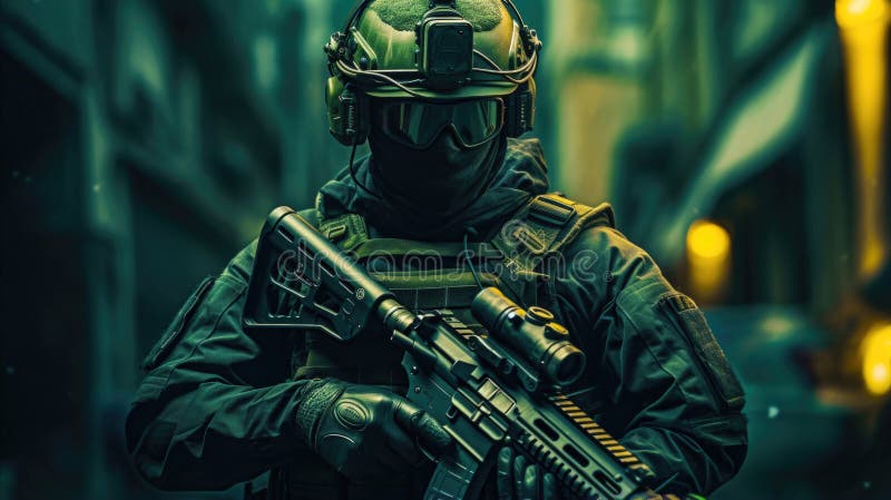 Night Vision Tactical Helmet Stock Illustrations – 14 Night Vision ...