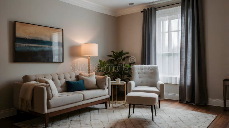 AI-Generated Cozy Therapy Room with Soft Lighting and Calm Ambiance ...