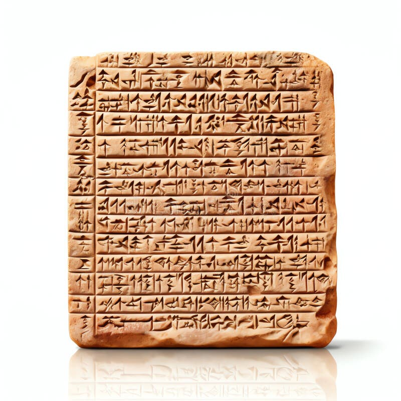 Cuneiform Script on a Clay Tablet Illustration Stock Illustration ...