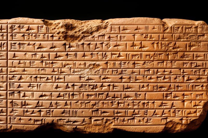 Cuneiform Script on a Clay Tablet Illustration Photo Stock Illustration ...