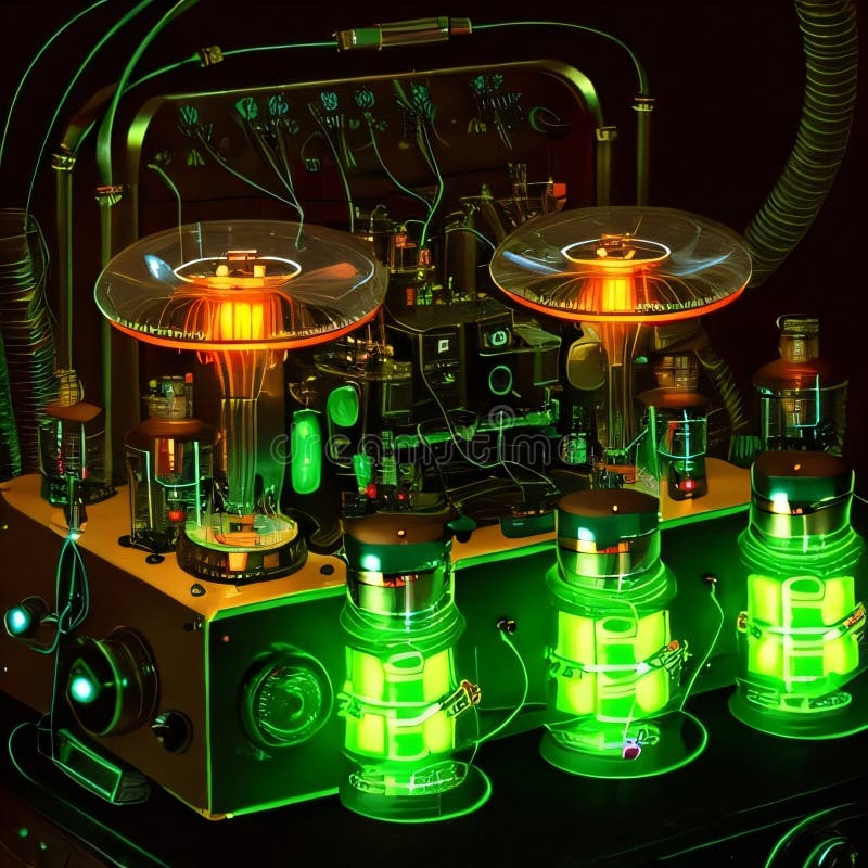 AI Generated Image - Cyberpunk Device with Nixie Tubes and Vacuum Tubes ...