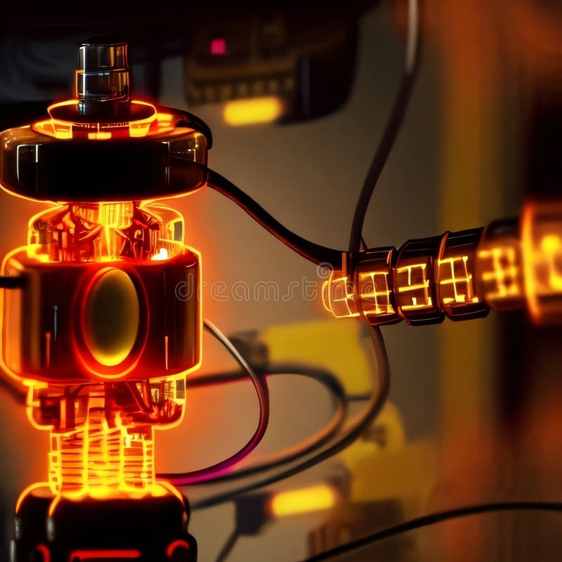 AI Generated Image - Cyberpunk Device with Nixie Tubes and Vacuum Tubes ...