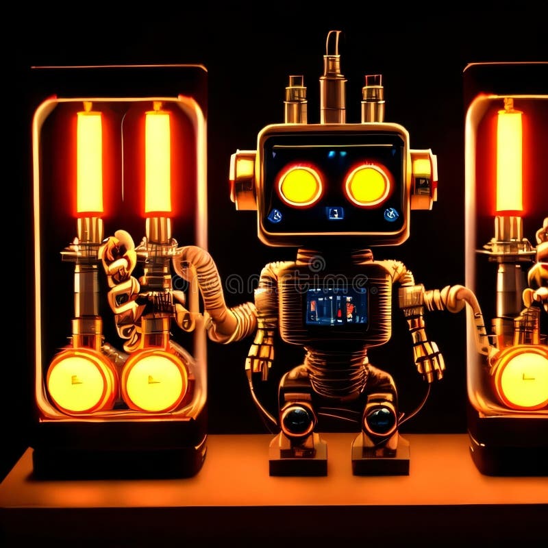 AI Generated Image - Cyberpunk Device with Nixie Tubes and Vacuum Tubes ...