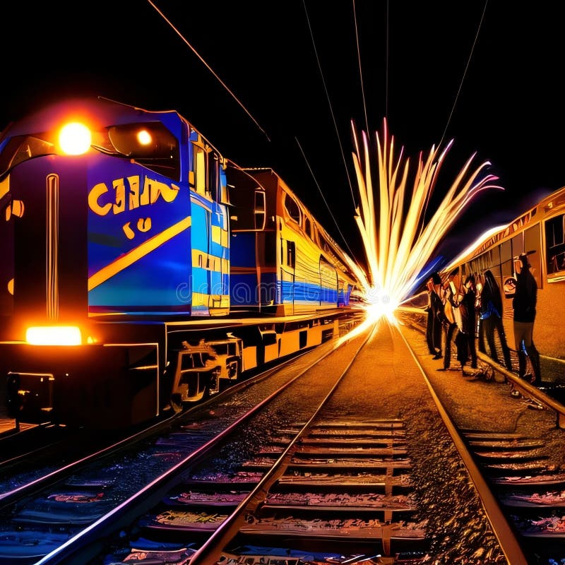 AI Generated Image - Cyberpunk Train Riding in a Science Fiction ...