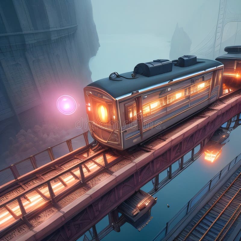 AI Generated Image - Cyberpunk Train Riding in a Science Fiction ...