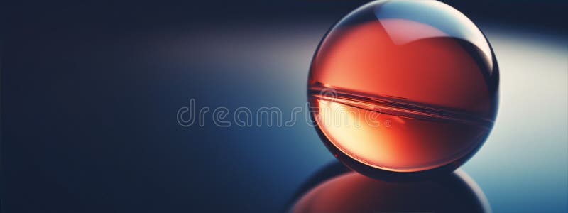 3D Illustration of a Glowing Red Sphere Floating in a Dark Blue Void ...