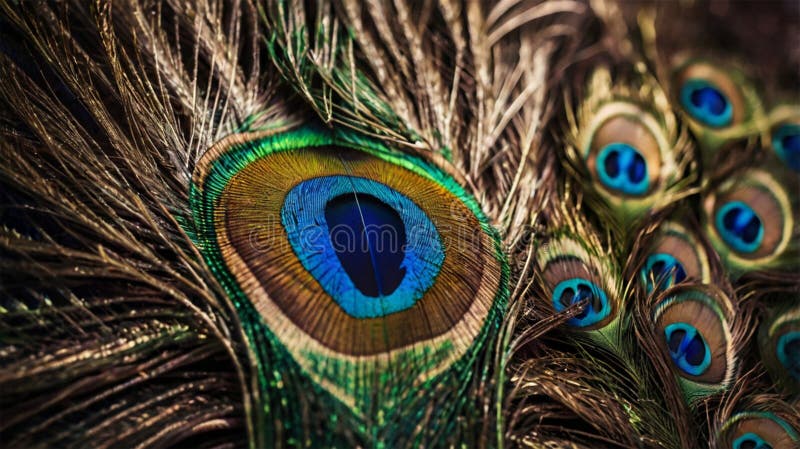 AI Generated Image of 3d Vibrant Colorful Peacock Tail Feathers Stock ...