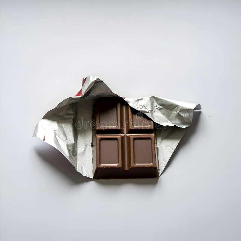 AI-Generated Image: Chocolate Bar in Opened Foil Wrapper Stock ...