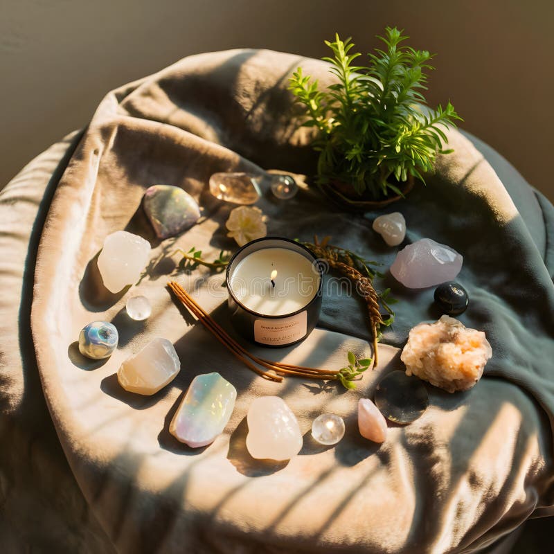 Holistic Wellness with Crystals Stock Photo - Image of velvet, incense ...