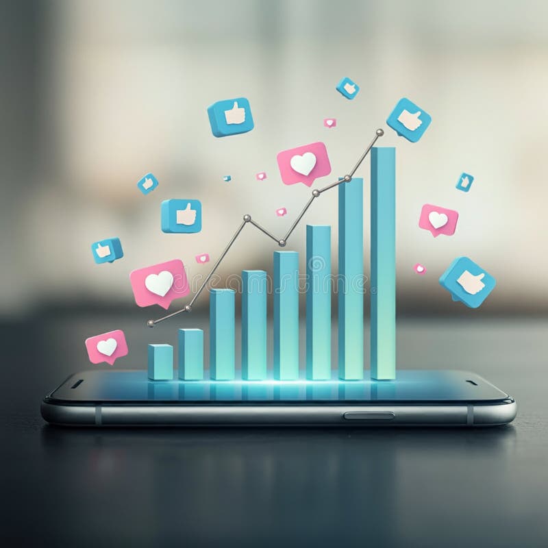 AI-Generated Image: Upward Trending Bar Graph on Table Stock ...