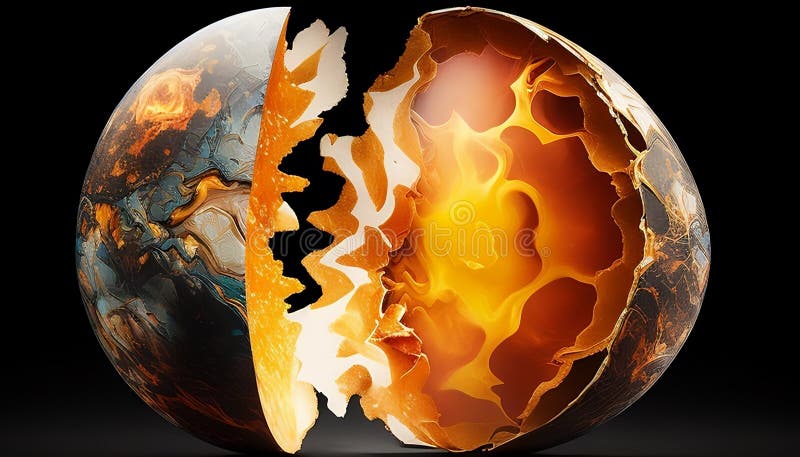 Colossal Egg Impact: Earth S Collision, Made with Generative AI Stock ...