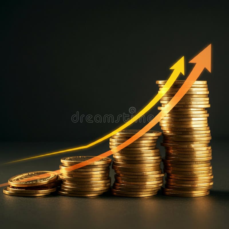 AI-Generated Image of Money Growing Toward Success Stock Illustration ...