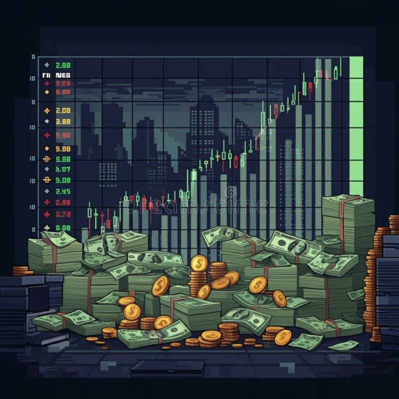 AI-Generated Image of Money Growing Toward Success Stock Illustration ...