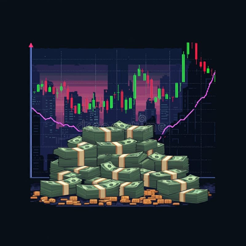 AI-Generated Image of Money Growing Toward Success Stock Illustration ...