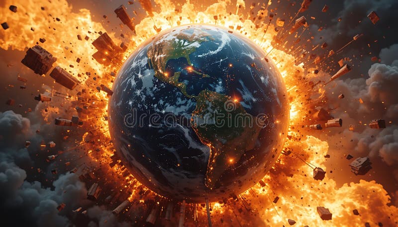 Apocalyptic Earth Destruction: Fiery Global Catastrophe Stock ...