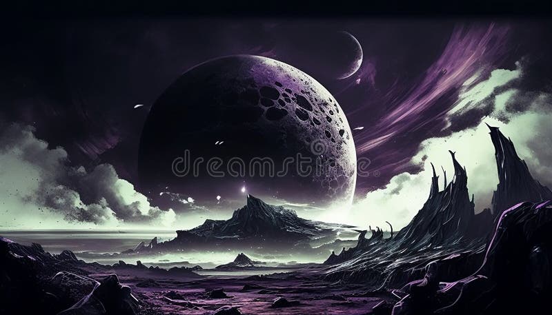 Dark Planet in Seinen Anime Style Illustration, Made with Generative AI ...