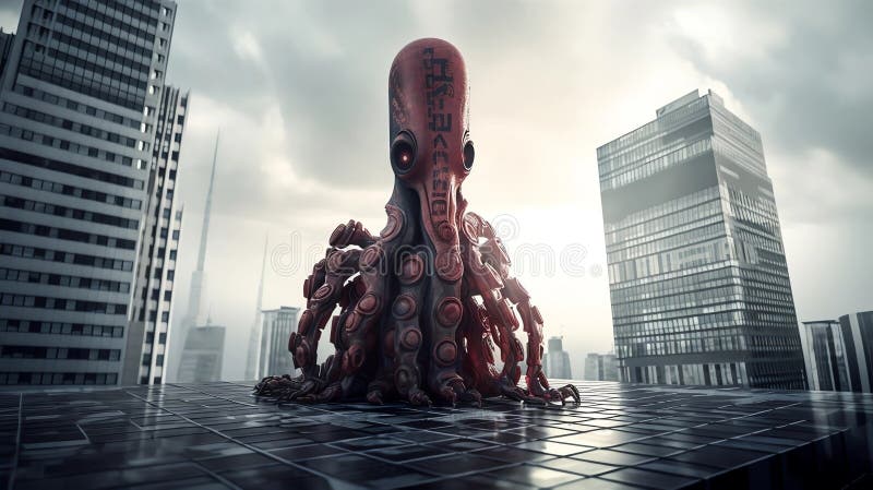 Octopus Vs Robot Chess Battle, Made with Generative AI Stock ...