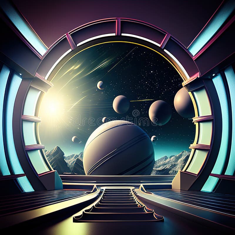 Futuristic Stage Backdrop, Made with Generative AI Stock Photo - Image ...