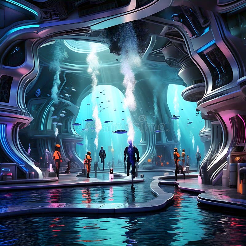 AI Generated Futuristic Underwater Research Facility Stock Image ...