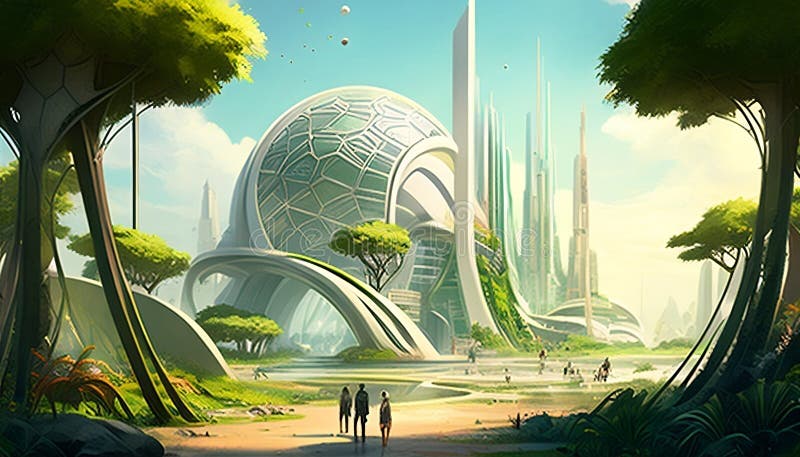 Futuristic Cityscape of Earth in 2150, Made with Generative AI Stock ...