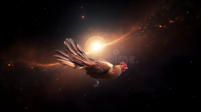 Space Hen, Made with Generative AI Stock Illustration - Illustration of ...