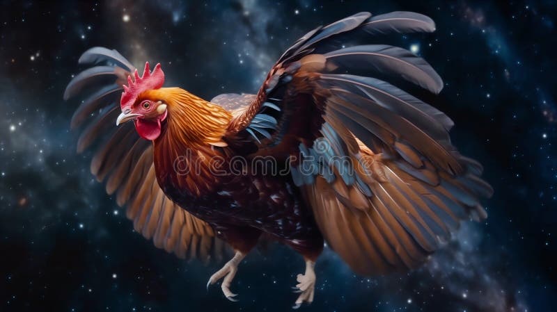 Space Hen, Made with Generative AI Stock Illustration - Illustration of ...