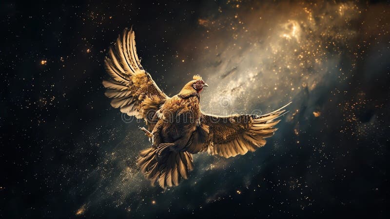 Space Hen, Made with Generative AI Stock Illustration - Illustration of ...