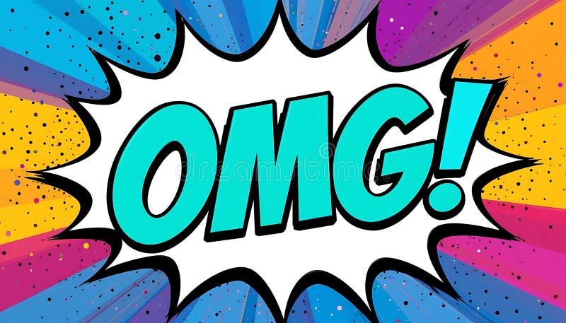 OMG! Comic Book Speech Bubble with Vibrant Colorful Background and ...