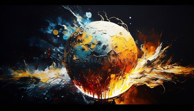 Smoking Planet: a Fiery Destruction, Made with Generative AI Stock ...